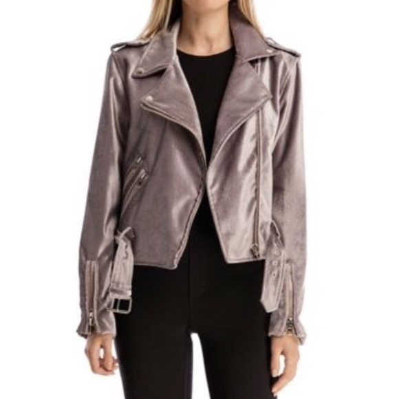 Walter Baker | Jackets & Coats | Walter Baker Silver Velvet Travis Moto ...